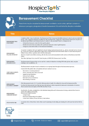 Help Guide – Hospice Tools