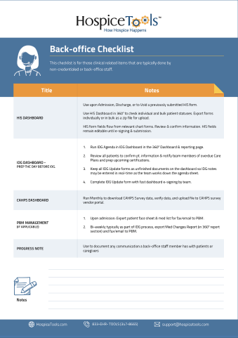 Help Guide – Hospice Tools